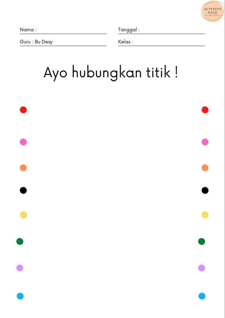 Lembar kerja untuk melatih motorik halus anak TK/PAUD