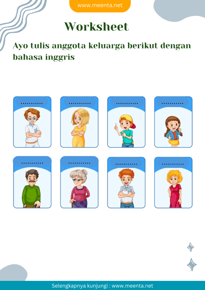 13 Lembar Kerja Worksheet Bahasa Inggris Anak PAUD/TK/SD