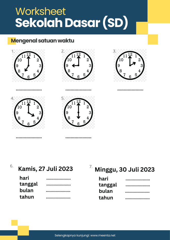 11 Worksheet Anak SD Kelas Kecil Langsung Pakai