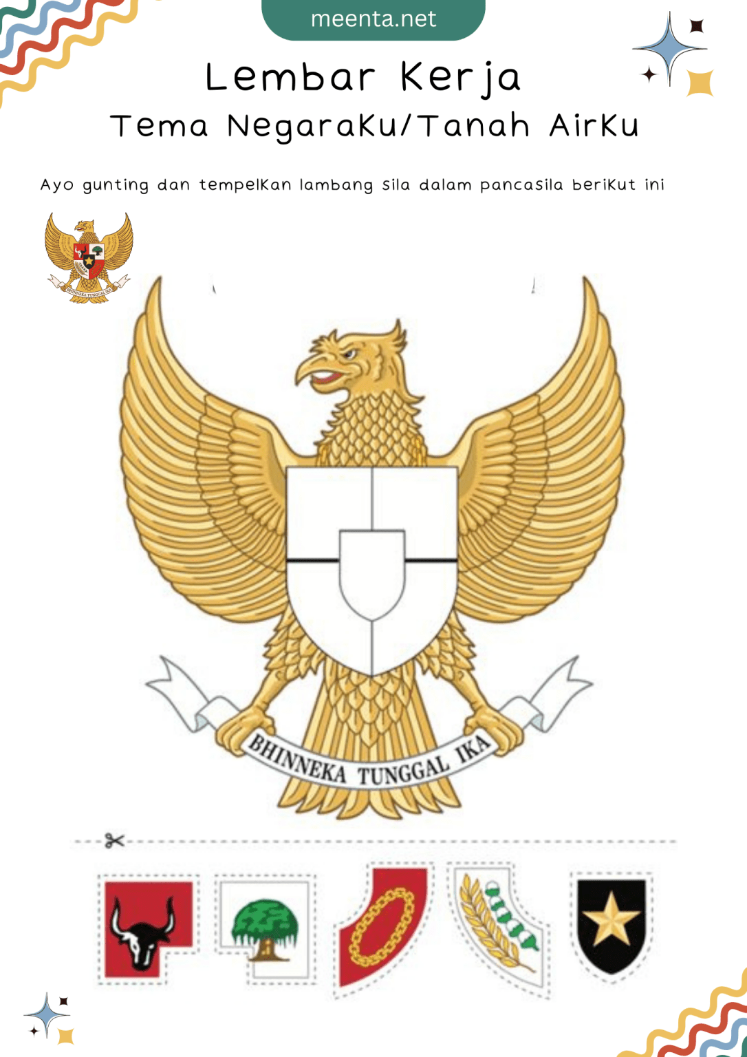 7 Lembar Kerja PAUD/TK Tema Negaraku Atau Tanah Airku