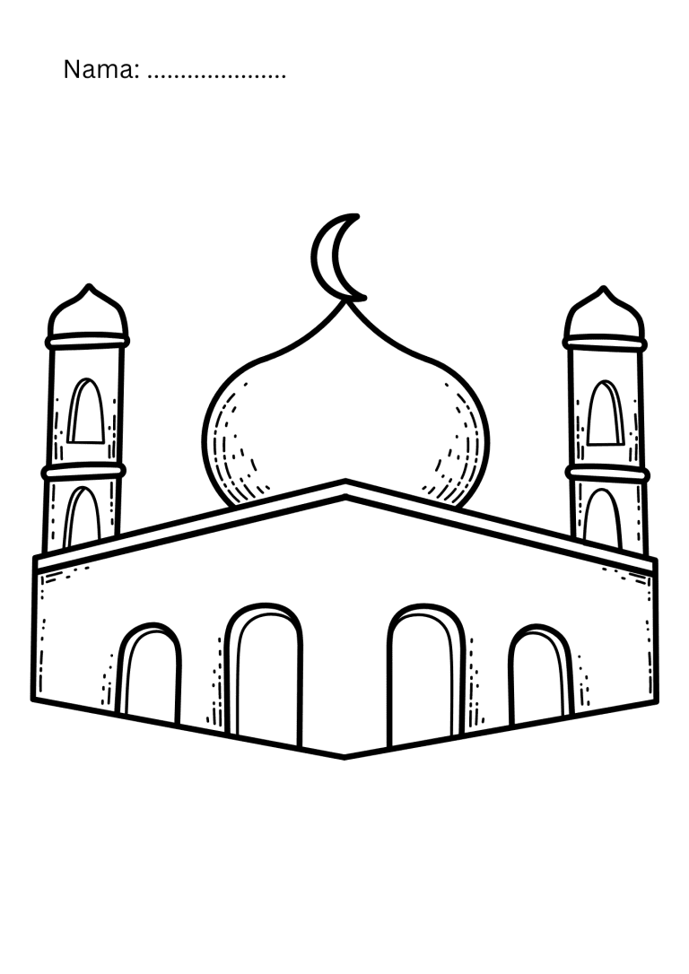 12 Sketsa Mewarnai Gambar Tema Ramadhan Anak TK